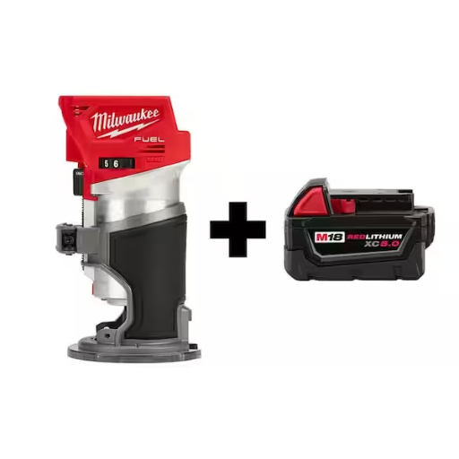 50% off Milwaukee M18 FUEL Compact Router with 5.0 Ah Battery